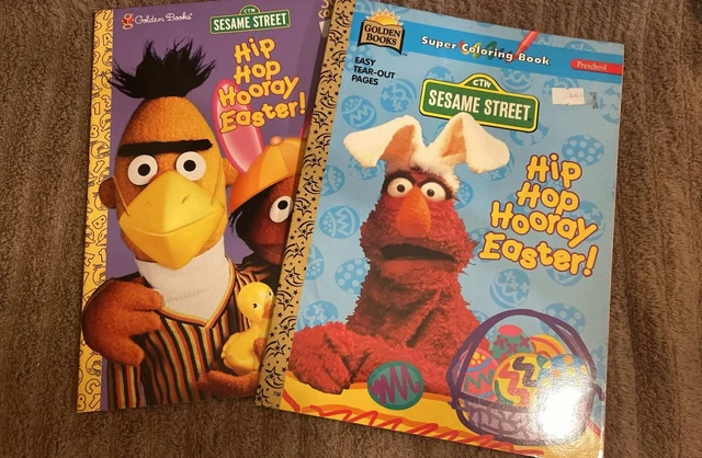 VINTAGE GOLDEN BOOKS Sesame Street Hip Hop Hooray Easter coloring book ...