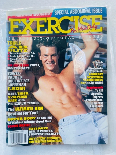 EXERCISE FOR MEN Only Fitness Magazine April 2000 15th Anniversary ...
