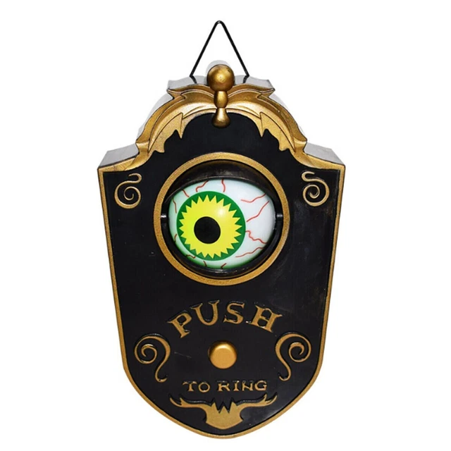 HALLOWEEN DOORBELL DECORATION Haunted Eye Doorbell Door Party Prop ...