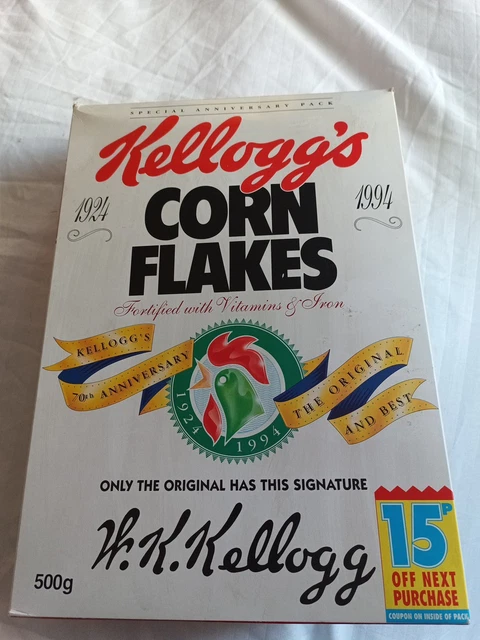VINTAGE KELLOGGS CORN Flakes 70th Anniversary Empty Box 1994 £10.80 ...