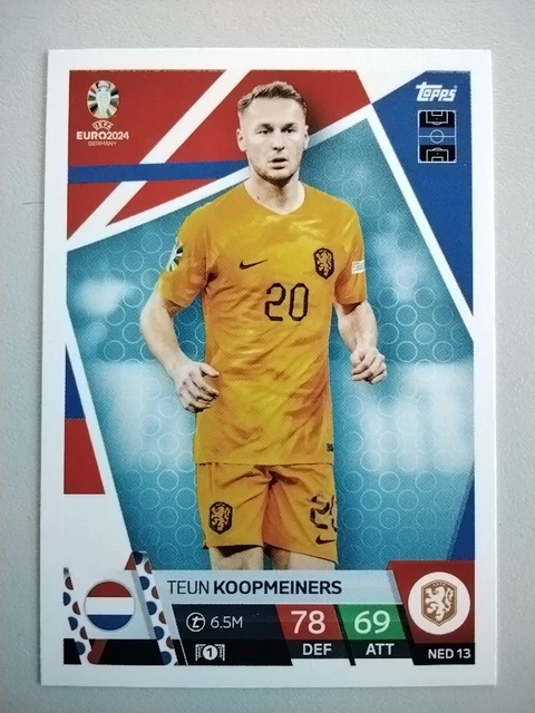 TOPPS EURO 2024 Match Attax 24 mappa base Paesi Bassi NED 13 Teun ...