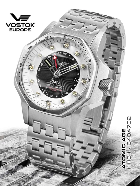 VOSTOK EUROPE ATOMIC Età Automatico Nh34- 640a702b Orologio da Polso Nuovo EUR 1.024,18 ...