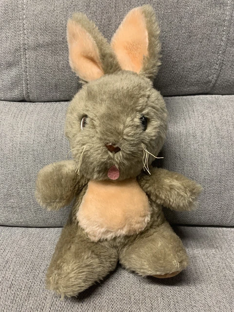 VINTAGE 1984 WELL Made Toys Bunny Rabbit Plush Stuffed Animal Brown 13 ...
