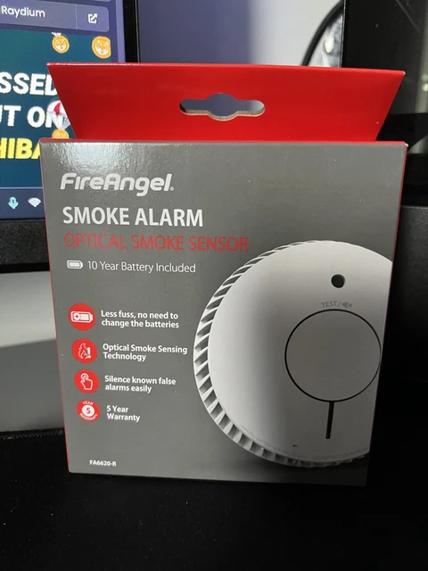FIREANGEL OPTICAL SMOKE Detector Alarm With Extra Bright Escape Route ...