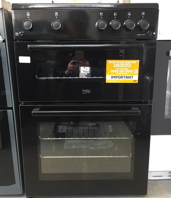BEKO FTG6201K GAS Cooker with Gas hob Hob 60cm Free Standing Black ...