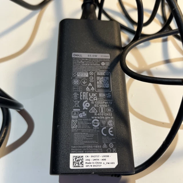 GENUINE DELL XPS 13 9380 65W USB-C Laptop AC Adapter Charger Power ...