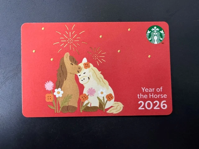 STARBUCKS COFFEE 2026 Year Horse Gift Card Limited Edition CHINA MACAU ...