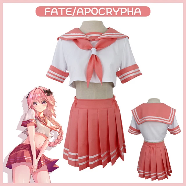 FATE APOCRYPHA FGO Astolfo Cosplay Costume Pink Sailor Suit JK Uniform ...