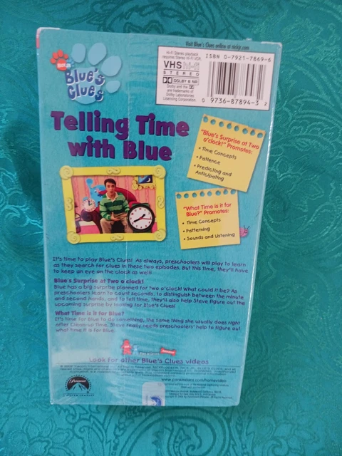 BLUE'S CLUES TELLING time with blue vhs New $27.36 - PicClick CA
