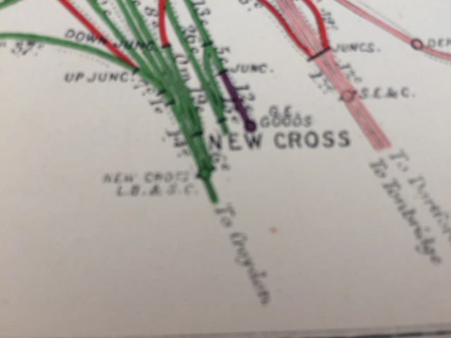 LONDON BRIDGE NEW Cross Bricklayers Arms Greenwich Wapping Railway Map ...