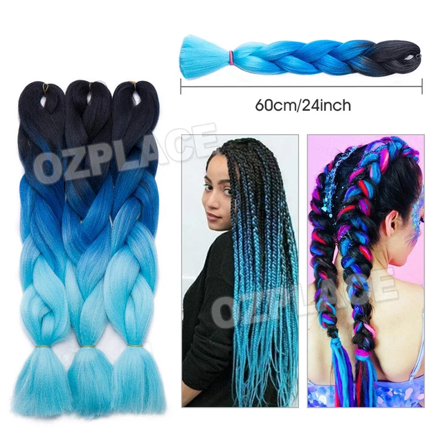 JUMBO BRAIDING HAIR 60cm Hair Extensions Crochet Synthetic Fiber Braid ...