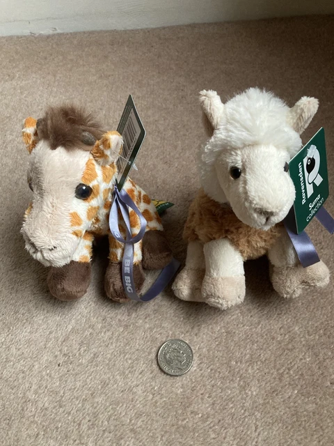 RAVENSDEN SUMA COLLECTION small sitting giraffe & llama soft toy plush ...