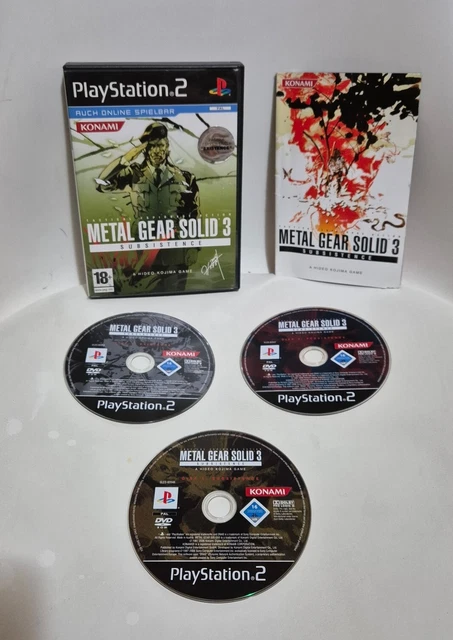 METAL GEAR SOLID 3 : Subsistence - PS2 Game - 3 Discs -PAL German Copy ...