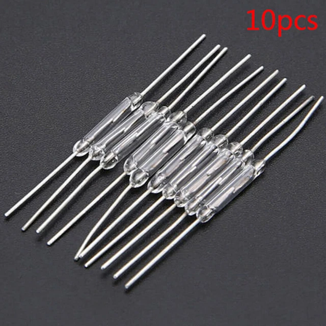 10PCS 14MM GLASS Magnetic Induction Reed Switch MagSwitch Normally Open ...