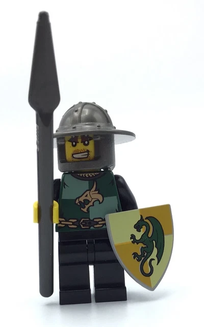 LEGO GREEN DRAGON Knight Minifigure Castle Kingdoms Soldier With Shield ...