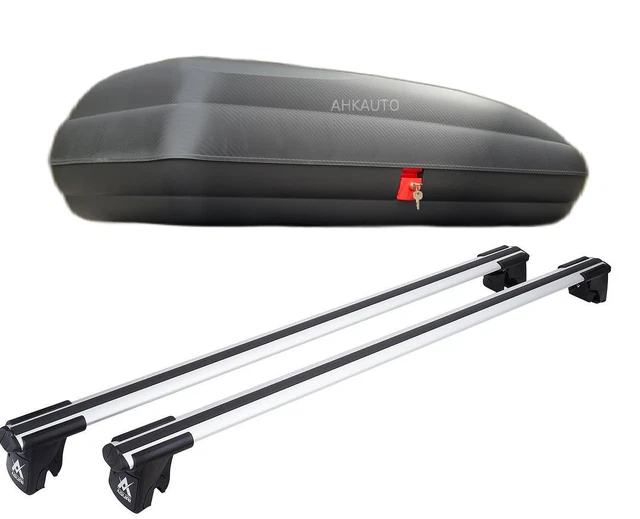 PORTAPACCHI ARGENTO AGURI + box da tetto 320Liter per Peugeot 5008 II ...