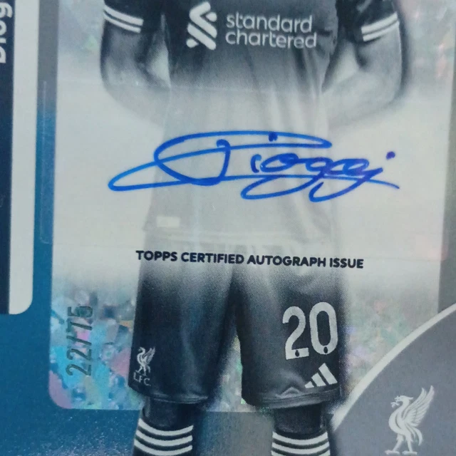 TOPPS PREMIER LEAGUE 2025/26 - Diogo Jota Autograph numbered 22/75 ...