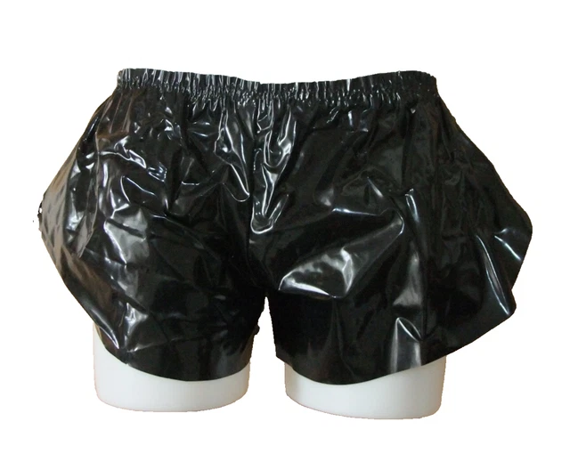 PVC BOXER SHORTS Shiny Black Plastic Underwear Mens Briefs Boxers Vinyl ...
