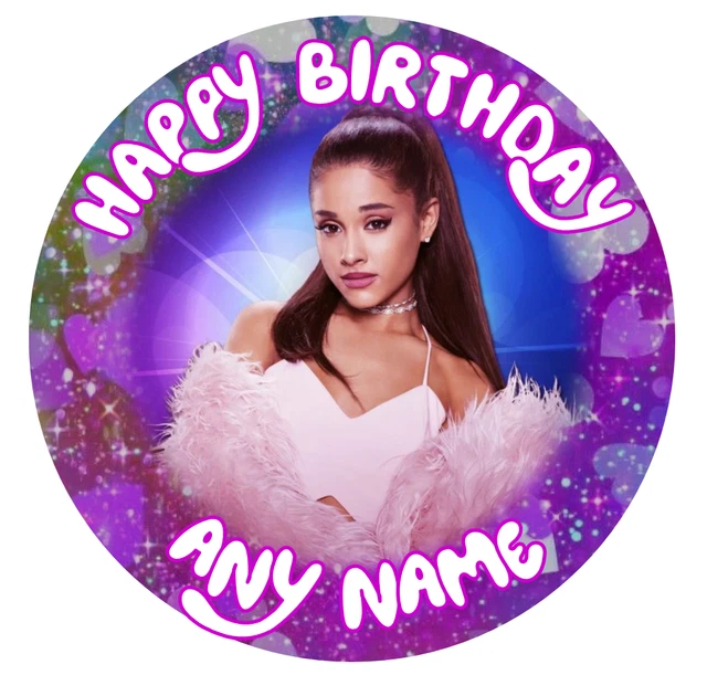 7.5& PERSONALISED ARIANA Grande Birthday Cake Topper Edible Icing/Rice ...
