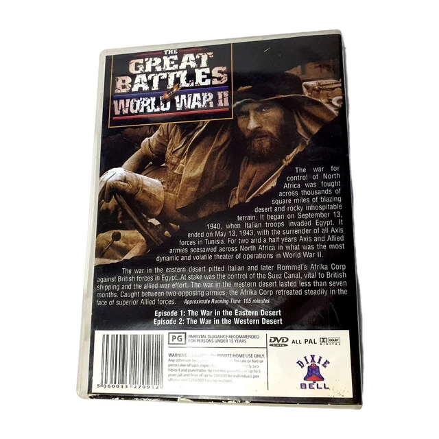 THE GREAT BATTLES WWII 2 DVD War Gift Set, North Africa/Russia/Britain ...