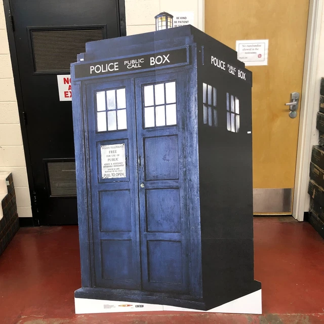 RARE DÉCOUPE EN carton grandeur nature 2004 BBC Doctor Who Tardis 6 ...