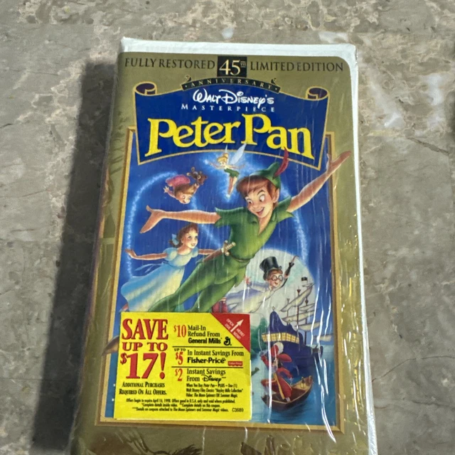 PETER PAN (VHS, 1998, 45th Anniversary Limited Edition)Factory Sealed ...