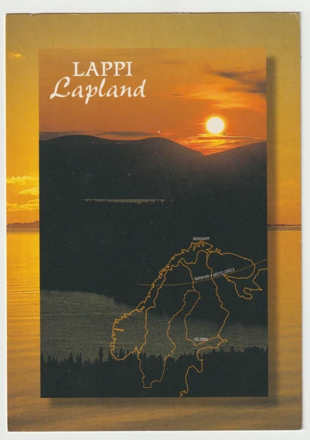 AK MAP, LANDKARTE, Umgebungskarte **LAPPI-LAPLAND** Suomi - Finland I ...