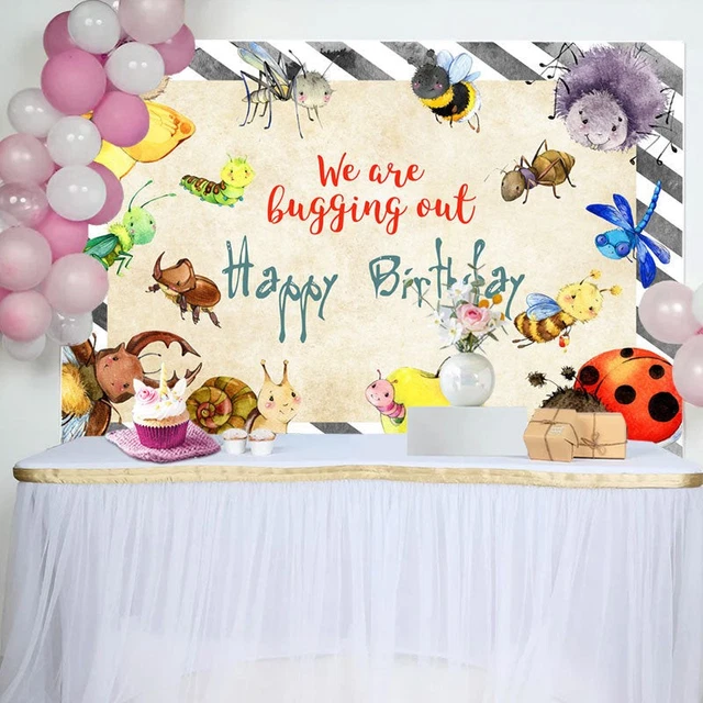 WE ARE BUGGING Out Cartoon Insect Birthday Backdrop $35.97 - PicClick AU