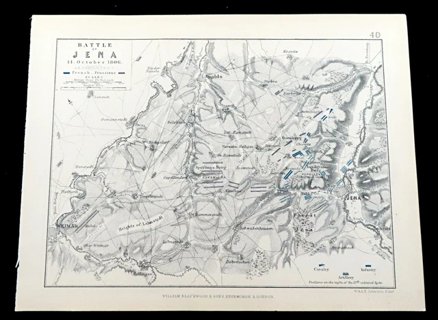 BATTLE OF JENA Auerstedt Map Napoleonic Wars Fourth Coalition Engraving ...
