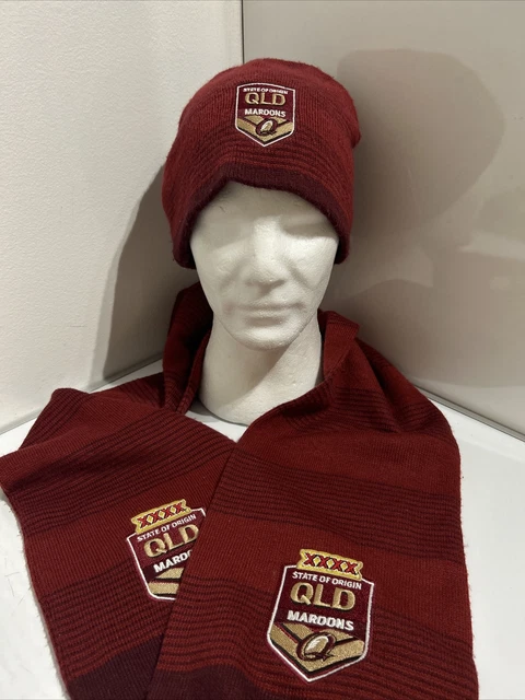 NRL - QUEENSLAND Maroons State Of Origin Adults Scarf & Beanie Combo ...