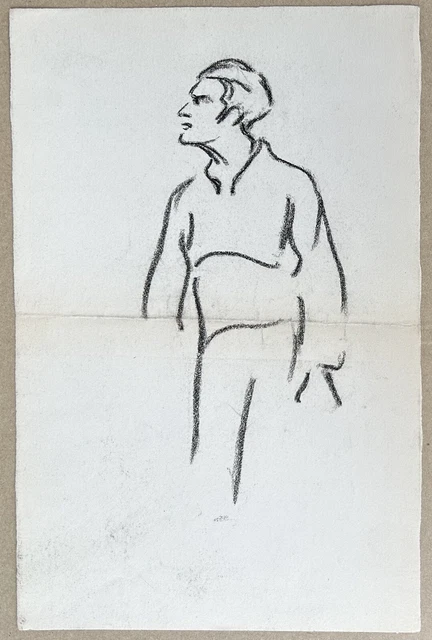 LUIS EDUARDO DE LA ROCHA (1888-1942) Dessin Ancien Étude Personnage ...