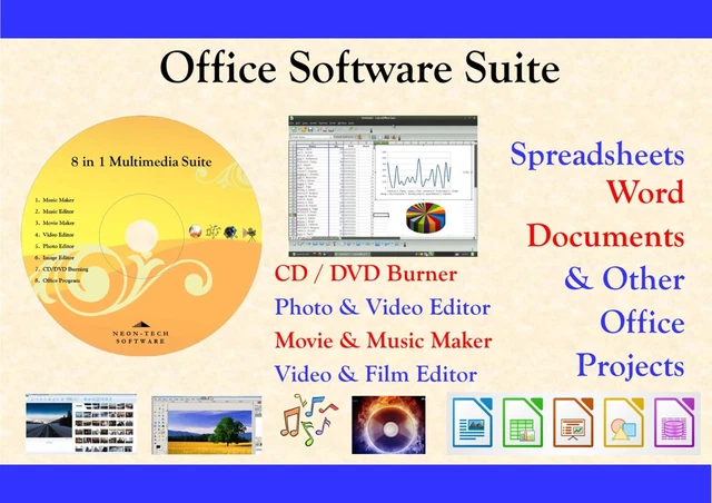 LIBREOFFICE 2022 WORD-PROCESSOR Spreadsheet Database Presentation on DVD £3.95 - PicClick UK
