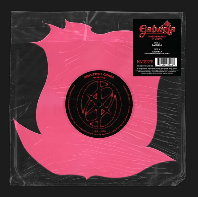 KATSEYE ROSE SHAPED PINK VINYL EXCLUSIVE LIMITED Gabriela NEW Preorder ...