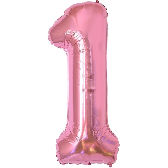 BALLON D'ANNIVERSAIRE CHIFFRES 1ans | Rose Ballon Helium 1ans ballons ...