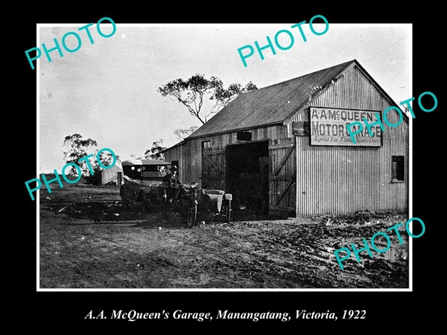 OLD LARGE HISTORIC PHOTO OF MANANGATANG VICTORIA AA McQUEENS MOTOR ...