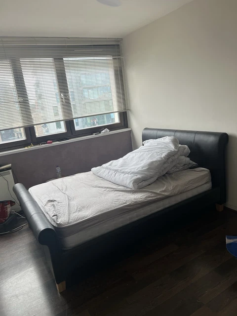 BROWN FAUX LEATHER Double Bed Frame £50.00 - PicClick UK