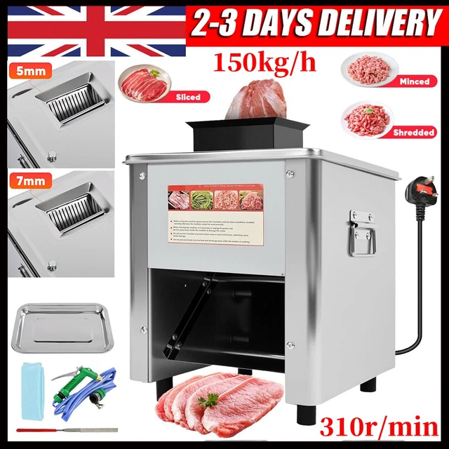 COMMERCIAL MEAT CUTTING Machine 5/7mm Cutter Stainless Steel Slicer ...