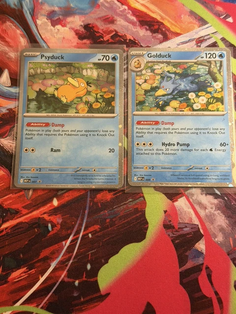 POKÉMON TCG PSYDUCK and Golduck Mega Evolution Promo Card 007 & 008 £5. ...