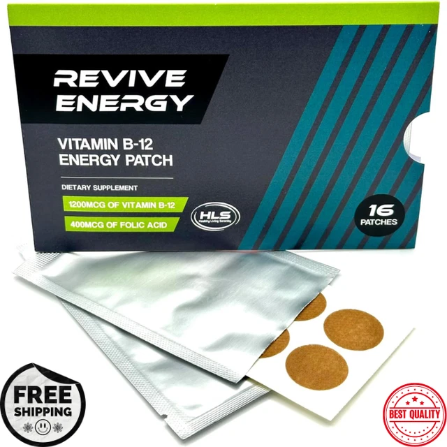 REVIVE ENERGY VITAMIN B12 1200Mcg Energy Patches (Pack of 16) - Feel a ...