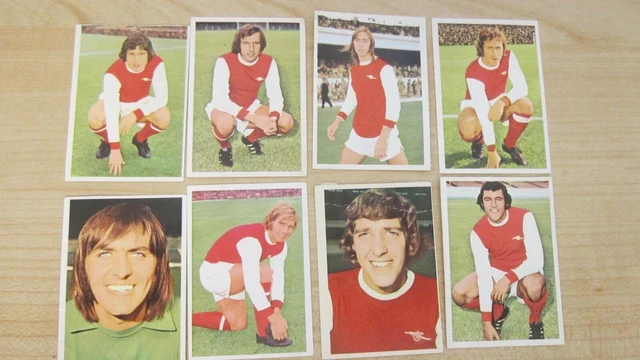 8 FKS SOCCER Stars 1974/75 Football cards stickers ARSENAL Ex Album £3. ...