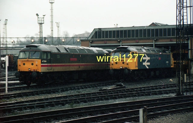 ORIGINAL RAILWAY PHOTOGRAPHIC negative Class 47 47513/584 at Bristol ...
