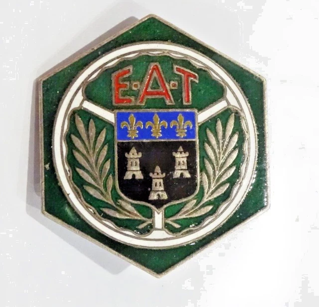 INSIGNE DU TRAIN Ecole d'Application Tours EAT Drago émail dos ...