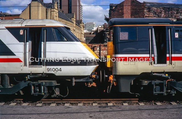 ORIGINAL RAILWAY SLIDE Class 91 Electric 91004 on Exhibition Leeds 1990 ...