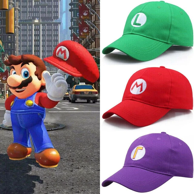 SUPER MARIO BROS Odyssey Luigi Baseball Cap Kids Mens Adjustable ...