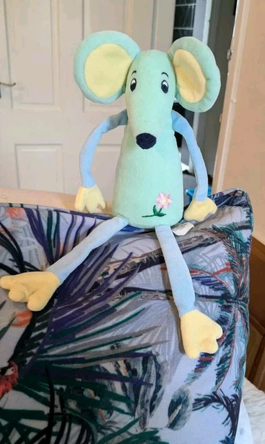 ST MICHAEL VINTAGE Mouse Soft Toy Mint Green Pastel Marks Spencer M&S ...