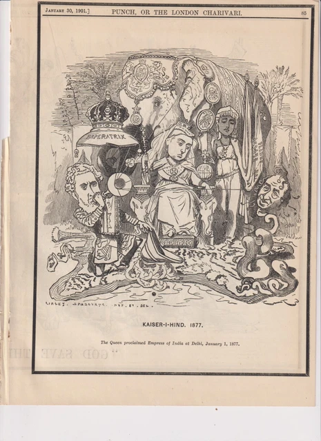 1901 TWO PUNCH Cartoons Death of Victoria - With Peacemaker Czar and ...
