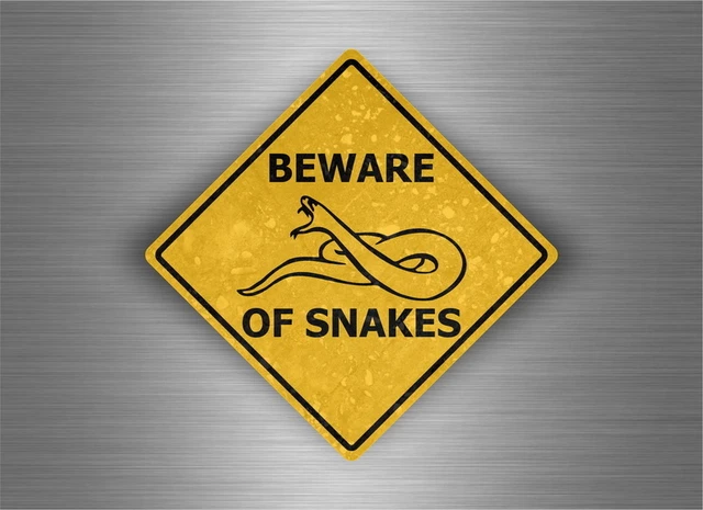 STICKER DECAL WARNING car beware road sign warning snakes $6.07 ...