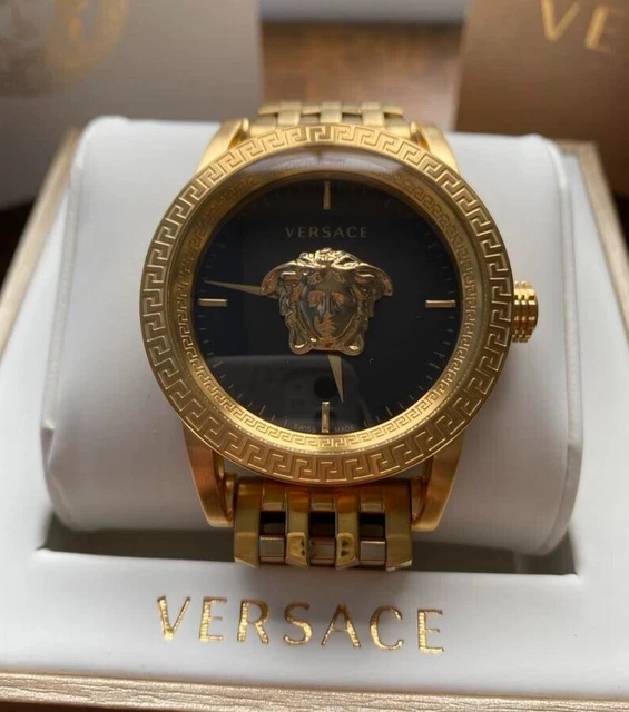 VERSACE VERD00819 PALAZZO Empire 43 mm Gold Men's Watch 5ATM £199.00 - PicClick UK