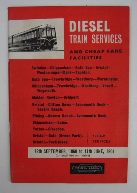 ORIGINAL VINTAGE BR WR Public Timetable Local Train Services Wiltshire ...