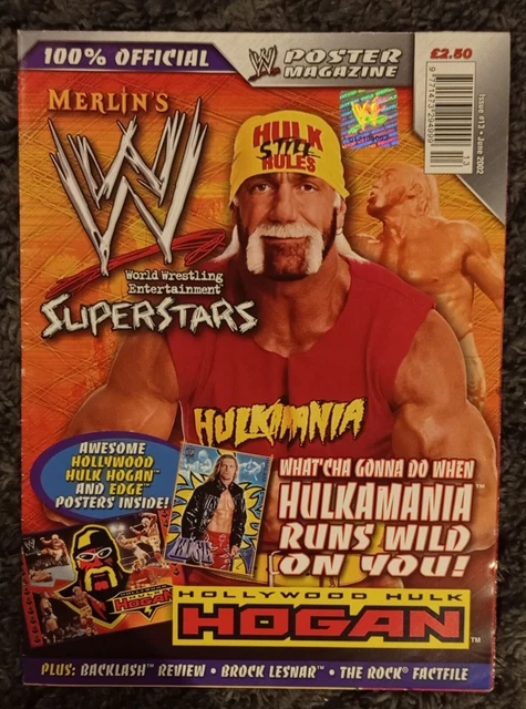 MERLIN WWE SUPERSTARS Poster Magazine #13 Hulk Hogan Edge WWF £8.99 ...